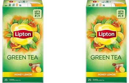Lipton GREEN TEA ALL NATURAL FLAVOURED HONEY TEA LEMON 25 BAGS X 2 ...