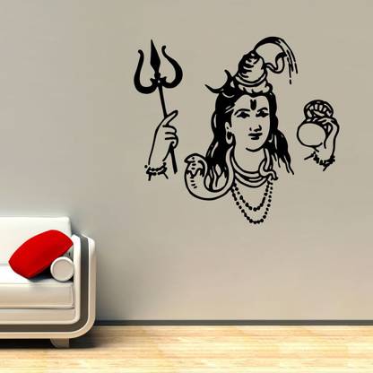 Excellent Craft 58 cm Lord Shiva Wall Sticker Size - ( 58 x 53 ) CM ...