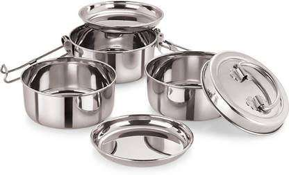 Flipkart.com | NEELAM Stainless Steel Tiffin Plate, 7x3 (1100 ml) 3 ...