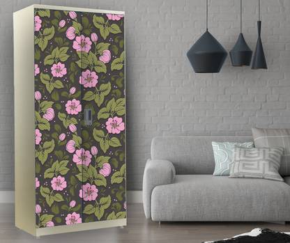 decorative design 213.36 cm Almirah Sticker Self Adhesive Sticker Price ...
