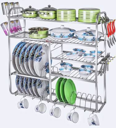 AVAIL Utensil Kitchen Rack Steel 5 Shelf Dish Rack | Modular Kitchen ...