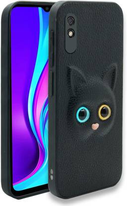 VOSKI Back Cover for Redmi 9A Soft PU Leather Cat ,3D Effected Eye Cat ...
