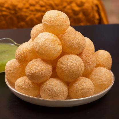 Amazing PANIPURI 1 KG PACK WITH 5 MASALA POUCH(PUDINA) Fryums 1 kg ...