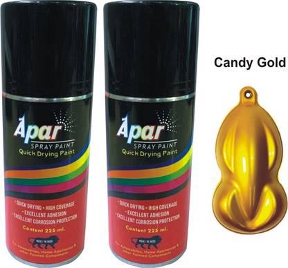 apar Spray Paint CANDY GOLD-225 ML(Pack of 2-pcs) For Bike & Cars etc. CANDY GOLD Spray Paint ...