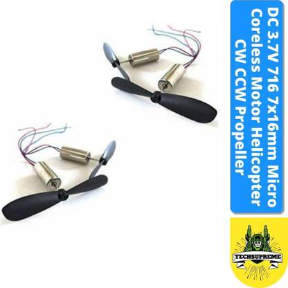 TechSupreme DC3.7V 716 7x16mm Coreless Motor Helicopter CW CCW ...