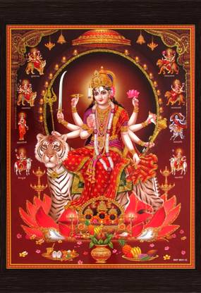 Goddess Amba Ambaji Ambika Sheravali Maa Ambe with 9 forms of Durga ...