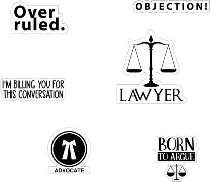 Maachis 7.62 cm Lawyer Quotes Stickers for Laptop Mobile Scrapbook Art ...