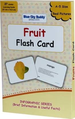 Blue-Sky Buddy Jumbo Fruits Flash Cards | Informative Flashcards (A5 ...