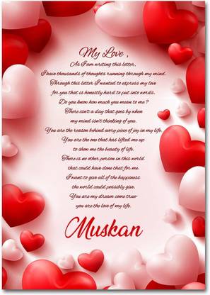 Midas Craft My Love Muskan Love Letter Quotes 22 Greeting Card Price in ...