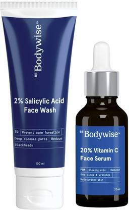 Bodywise Glowing Skin Kit | 20% Vitamin C Face Serum | 2% Salicylic ...