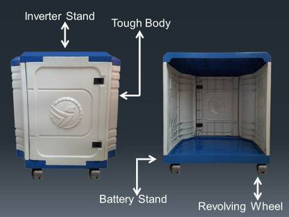 POWEREST Blue_White Plastic Inverter trolley with Door Trolley for ...
