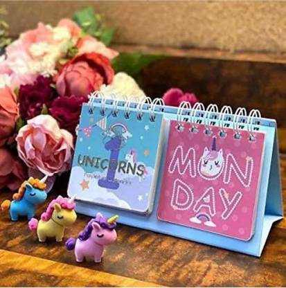 Choosy Unicorn Calendar for Kids Desk Calendar Unicorn Theme Daily Desk ...