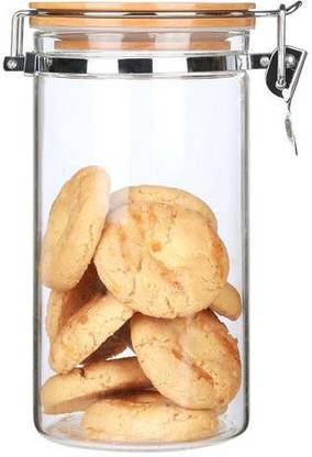 HALO NATION Glass Food Storage Jars with Airtight Lock Clamp Bamboo ...