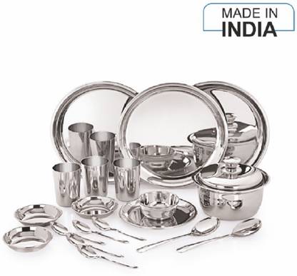 NEELAM Pack of 36 Stainless Steel Premium Dinner Set of 36 Pcs, Dinner ...