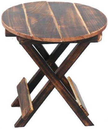 WOODIC round folding side table/ Coffee table.12x12x12 inch Solid Wood ...