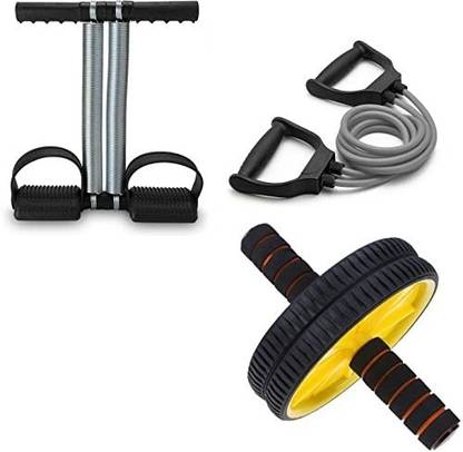 ShopiMoz Combo Toning Tube+Ab Roller+Tummy Trimmer Fitness Abs ...