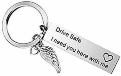 Rrmin Stainless Steel Key Chain DRIVE SAFE Key Chain Price in India ...