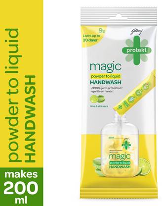 Godrej Protekt Magic powder to liquid, Lime & aloe vera Hand Wash ...