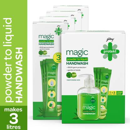 Godrej Protekt Magic Powder to Liquid, neem & aloe vera Hand Wash ...