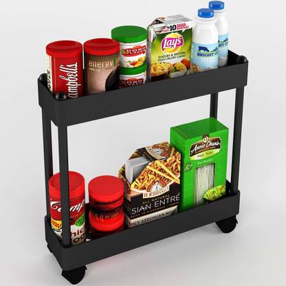 TRENDY 2 Shelves Metallic Steel Sleek Multipurpose Storage Rack ...