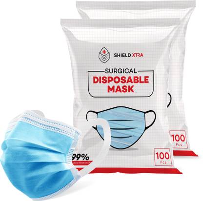 SHIELD XTRA 3 Ply -Surgical Face Mask Pouch with Soft Fabric Earloop ...
