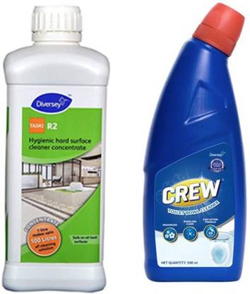 Diversey Taski R2 Floor Cleaner One Liter & Crew Toilet Bowl Cleaner ...