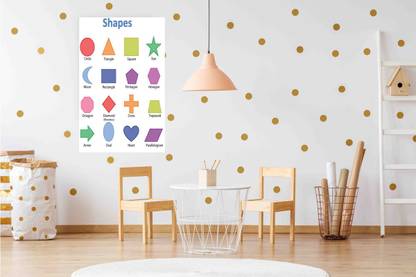 Kids Educational Sticker Poster On "Different Shapes" For Learning ...