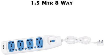 OREVA Powerlink with 1.5 Mtr 8 Way multi plug 8 Socket Extension Boards ...