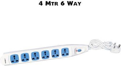 OREVA Powerlink with 4 Mtr 6 Way multi plug 6 Socket Extension Boards ...