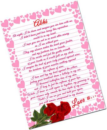 Midas Craft I Love You Abhi Love Letter Quotes 28 Greeting Card Price ...