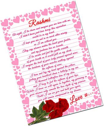 Midas Craft I Love You Rashmi Love Letter Quotes 28 Greeting Card Price ...