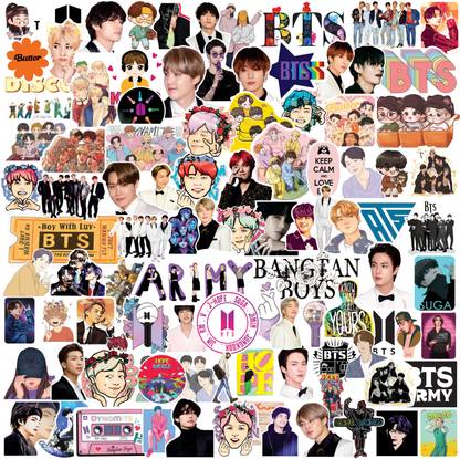 FlyBuy Hub BTS 100 Stickers Cool Stickers Medium Self Adhesive Sticker ...