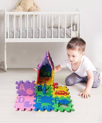 OOOM MAT-005-ABCD 36 Pieces Interlocking Foam Mat with Alphabets and ...
