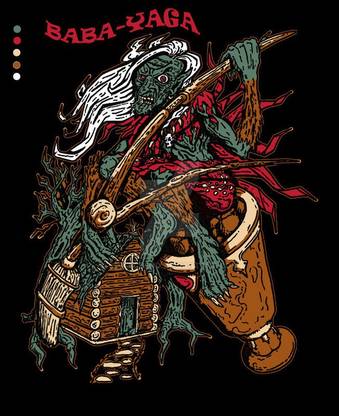 Baba yaga cartoon poster Multicolor Photo Paper Print Poster ...