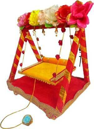 Kanha Laddu Gopal Janmashtami Special FLOWER Jhula Size Medium 3 to 4 ...