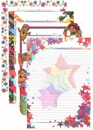 Flipkart.com | Eclet 60 One Side Ruled Designer Sheets, A4 Size - Pack ...