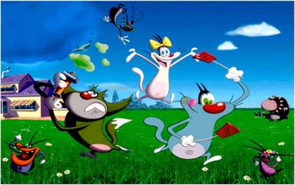 Oggy And The Cockroaches Poster For Room Paper Print - Animation ...