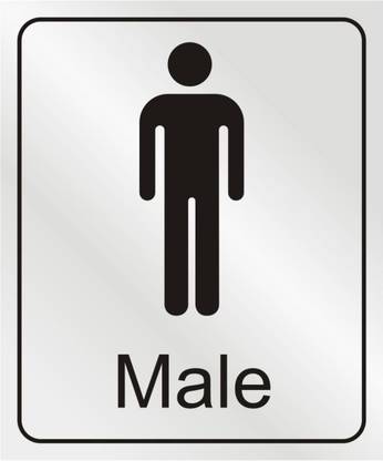 Creative Graphics Male Toilet Sign Stainless Steel Board Sticker ...