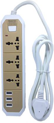 Sale Store 3 Socket Extension Board with 3 USB Port & ON/OFF Button for ...