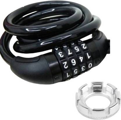 Venues Multipurpose 4 Digit Security Number Lock/Bike Helmet Lock/Steel ...