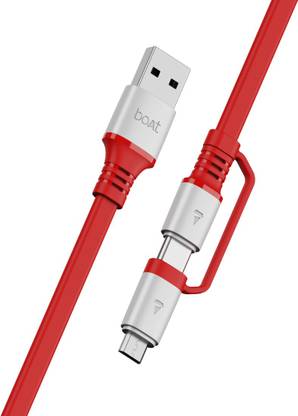 boAt Micro USB Cable 1.5 mm Deuce USB 500 Stress Resistant,Sturdy 2-in ...