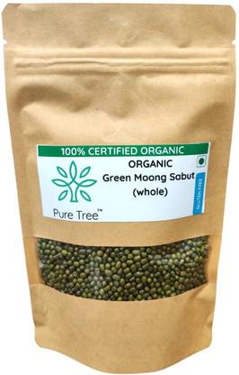 Pure Tree Organic Green Moong Dal (Whole) (450 g in each pack) Price in ...