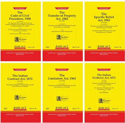 Combo Of 6 Bare Acts (CPC, TP Act, Specific Relief Act, Contract Act ...