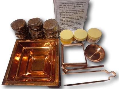 gandak Pure Copper Vaidic Agnihotra Kit/havan set pooja/Home/Shop Price ...