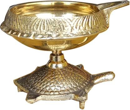 Craft World Kuber Diya Handmade Design with Turtle Base Brass Kuber ...