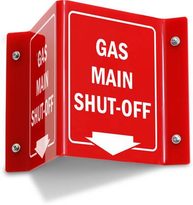 RLDigitalUnits Gas Main Shut - off sign Emergency Sign Price in India ...