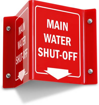 RLDigitalUnits Main Water Shut-off sign Emergency Sign Price in India ...