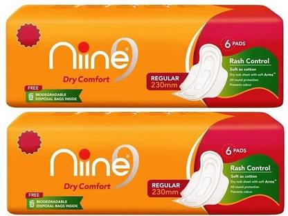nine Dry Comfort REGULAR - 6+6 Pads Sanitary Pad | Buy Women Hygiene ...