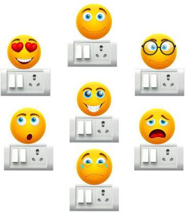 D?cor Sticker 9 cm Emoji Design Switch Boards Sticker Self Adhesive ...
