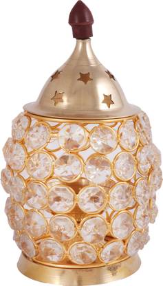 A K CHOKSI Diamond Nag Deep Akhand Diya for Home, Crystal Diya Oil Lamp ...